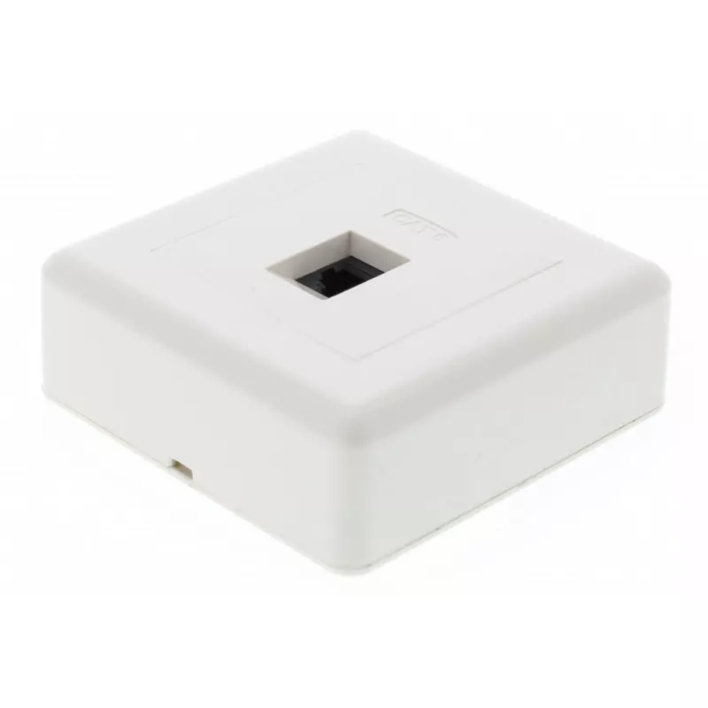 Wall socket, surface-mounted UTP 1xRJ45, Cat6, white