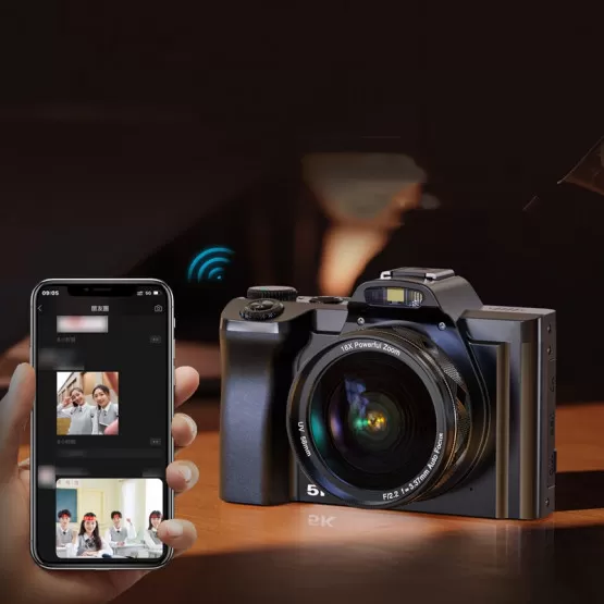 Digitalkamera 4K, 48MP, CMOS, 16x zoom, selvudløser