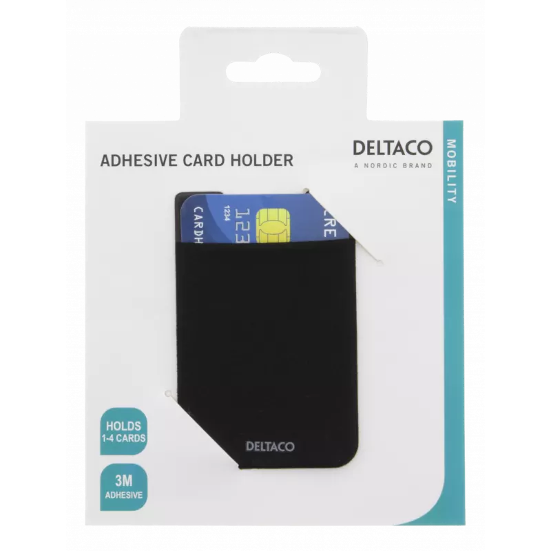 Adhesive credit card holder, 3M adhesive, black