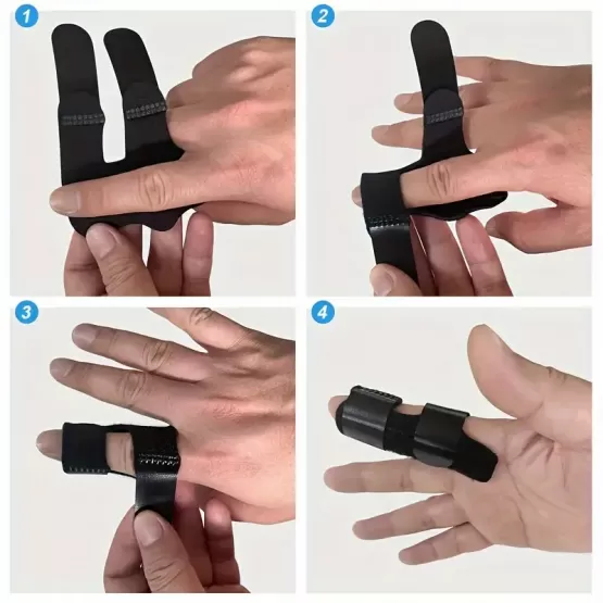 Fingerstøtte / fingerskinne med velcro color Sort
