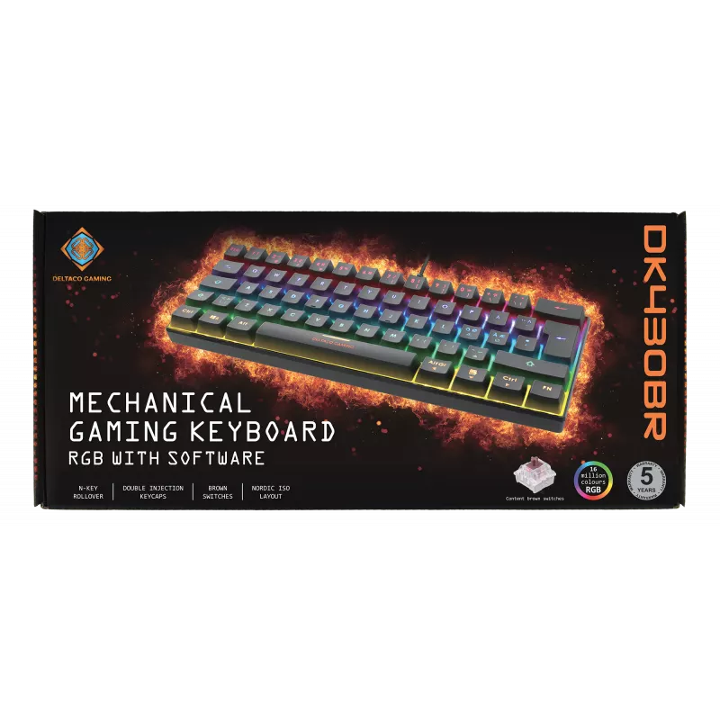 Mini mechanical keyboard 60% PANNordic RGB brown switch