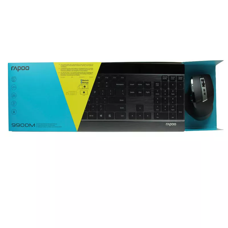 INF RAPOO Keyboard/Mice Set 9900M Wireless Multi-Mode Black