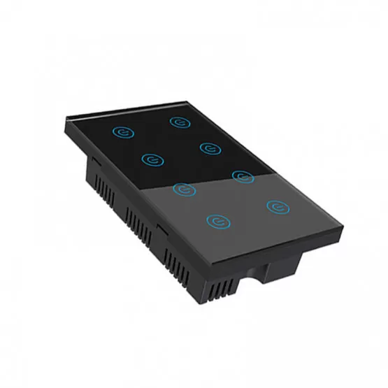 Smart Wifi Touch Switch - 8 Gang - DS-1431WN - Sort Smart Wifi Touch Switch - 8 Gang - DS-1431WN - Sort