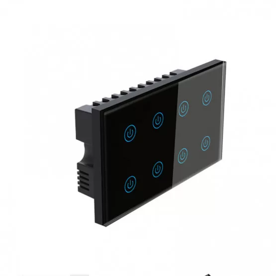 Smart Wifi Touch Switch - 8 Gang - DS-1431WN - Sort Smart Wifi Touch Switch - 8 Gang - DS-1431WN - Sort
