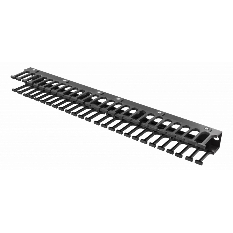 19" cable management, finger duct feedthrough, 1U, black