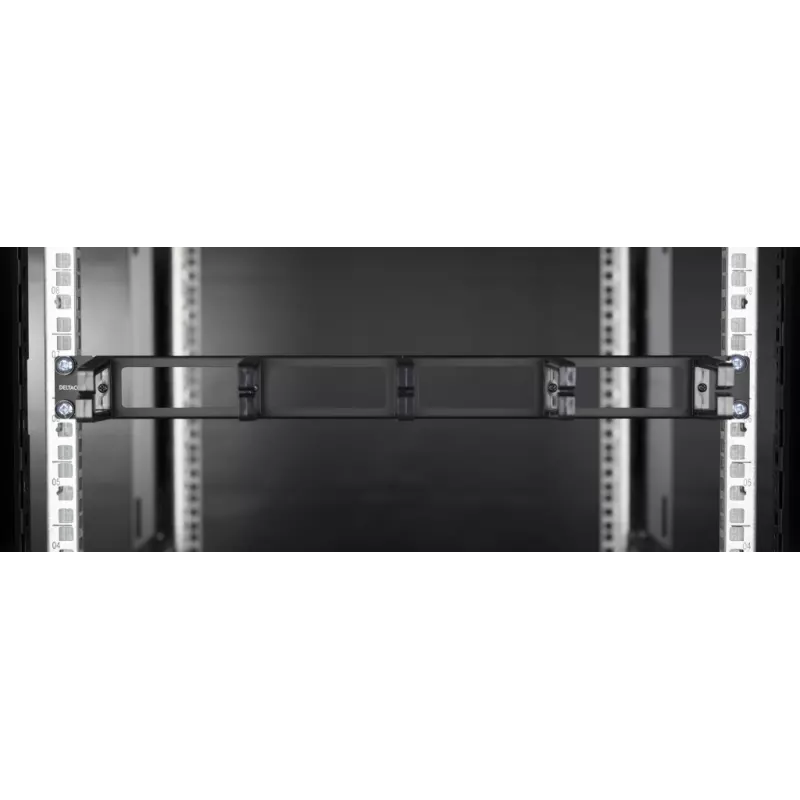 19" Cable panel, 1U, 5 brackets, cable management, black