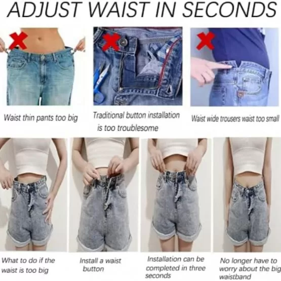 Aftagelige jeansknapper 10-pak model Perfekt pasform knap