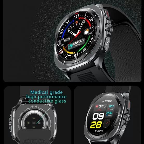 INF Smartwatch med præcis blodtryksmåling, EKG og sundhedsovervågning color Brun