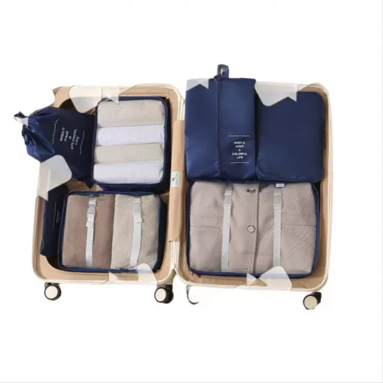 INF 7-delt Rejse Toiletartikler & Kosmetik Organizer Sæt - Bagage Pakke ...