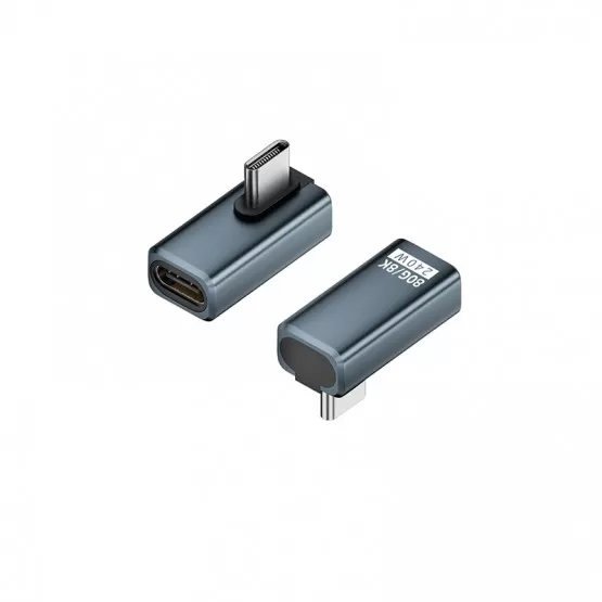 INF 240W 80Gbps USB-C hun til han-adapter - ret vinkel (2-pak) color Grå