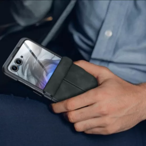 INF Sort syning PC PU læder telefoncover med indbygget skærmbeskytter